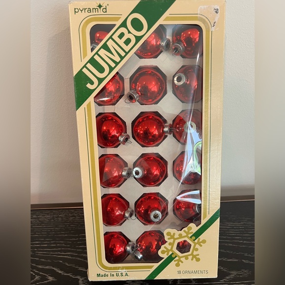 Holiday | Vintage Pyramid Glass Ornaments Set Of 18 Red Usa | Poshmark